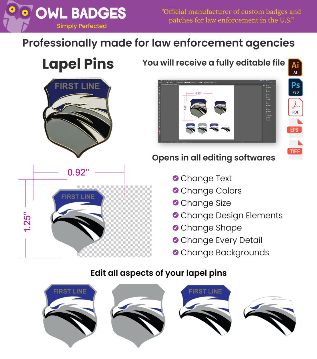 Custom Lapel Pins | Owl Badges