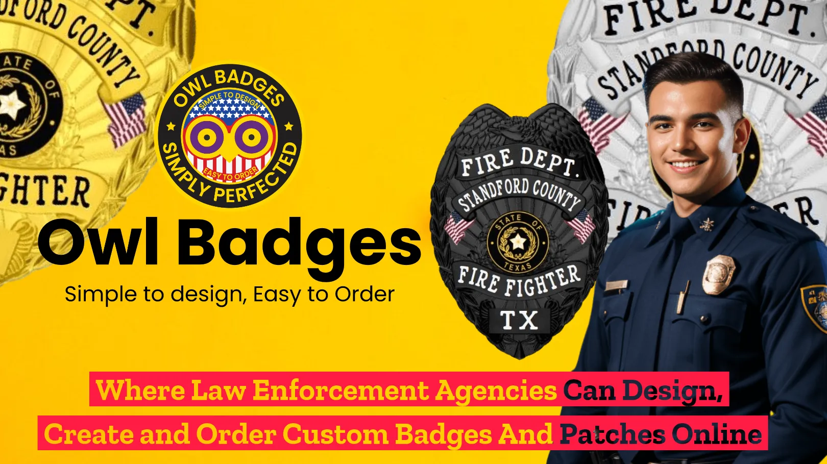 Buy Custom Firefighter Badges | Personalized Fireman Badges