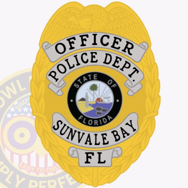 Police Badge Patch B2-10-2 | Custom Patch | Owl Badges